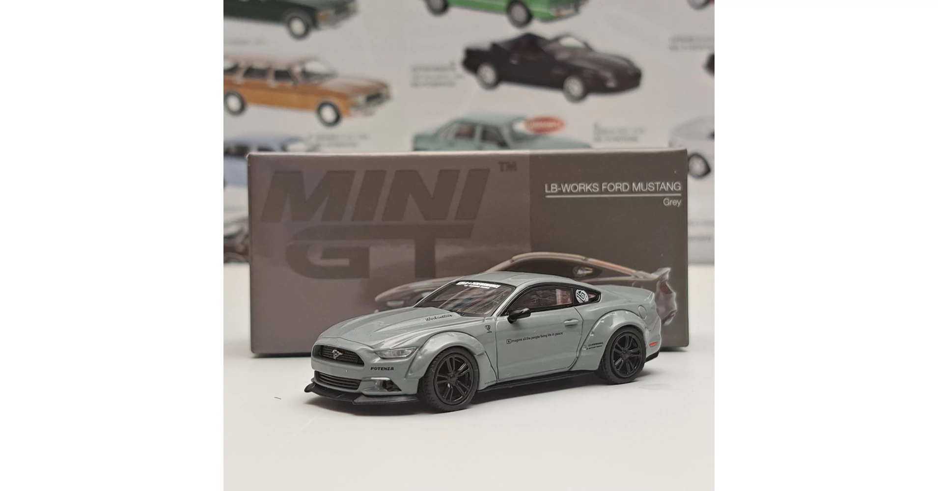 Ford Mustang LB Works Szürke Mini GT 470 – gyűjtői modell