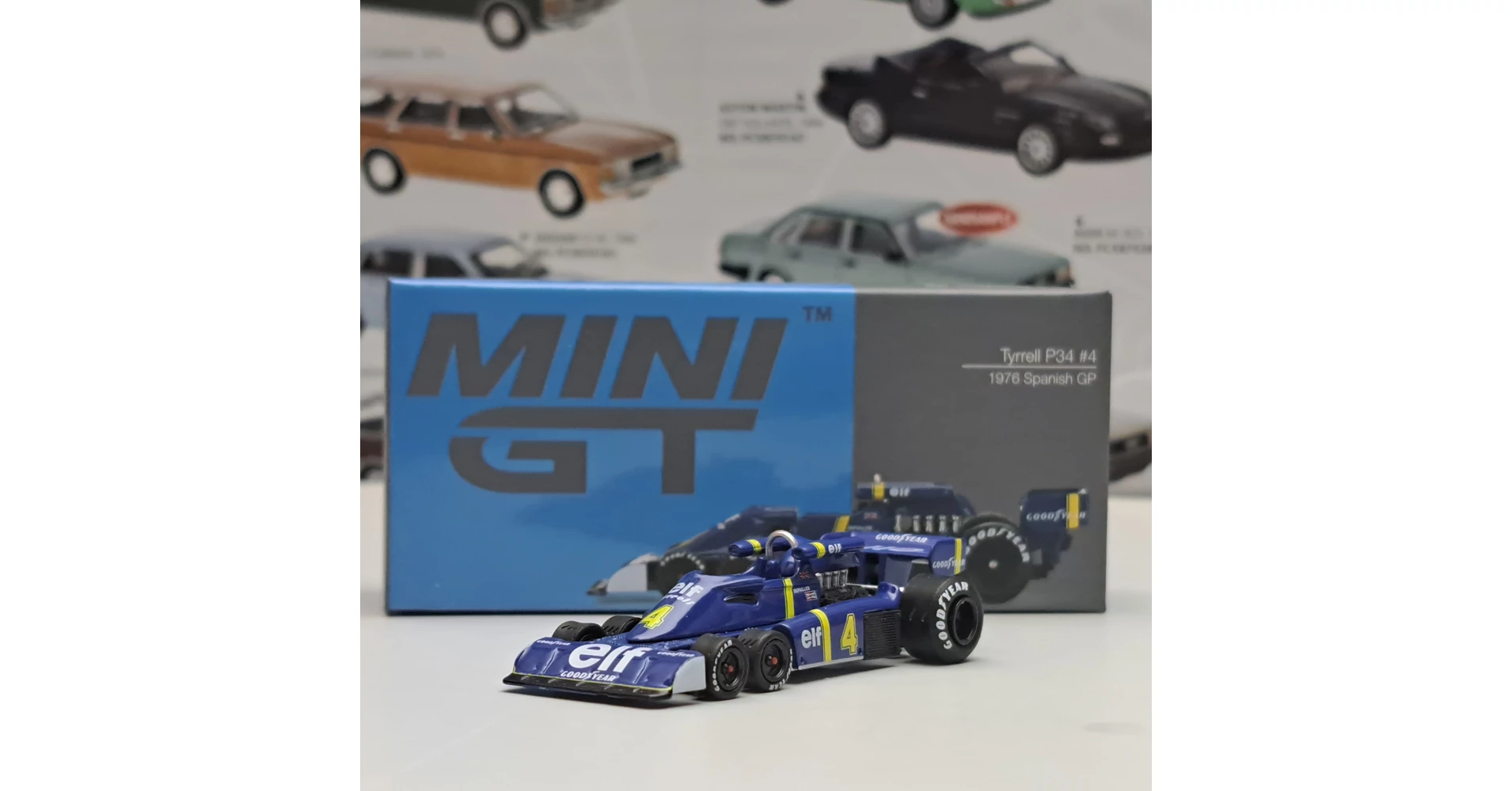 Tyrrell P34 Mini GT 488 fém modellautó 1:64 méretarényban