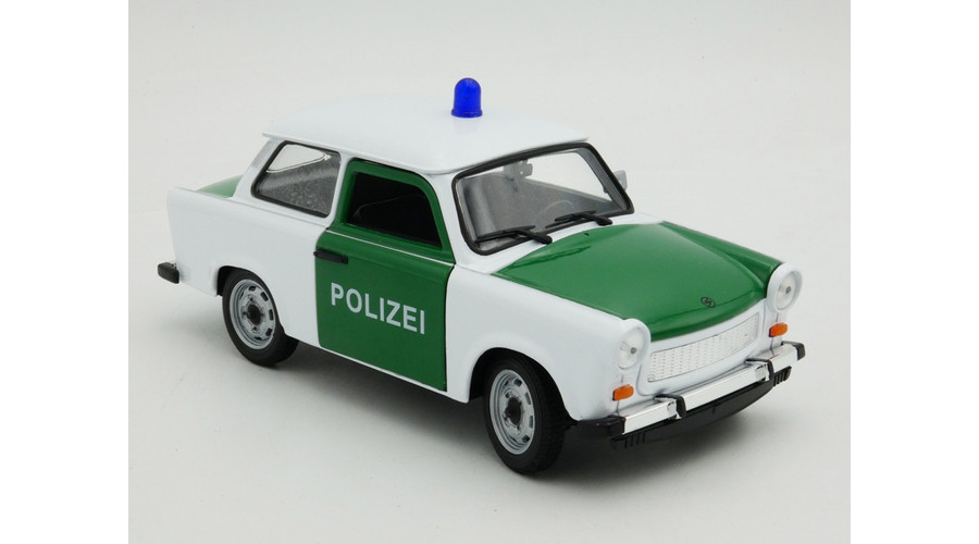 Trabant 601 Police egy 1:24 méretarányú modellautó dobozban