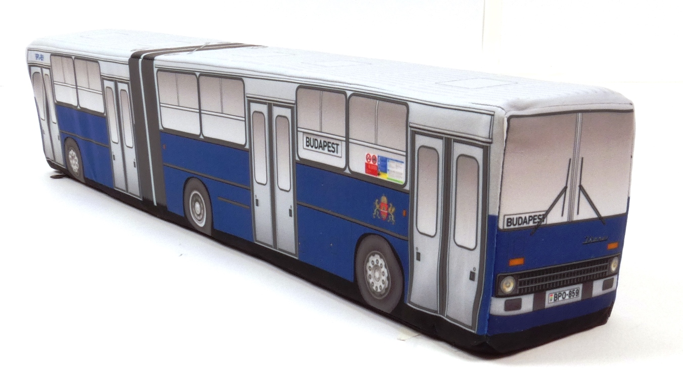 61 cm hosszú plüss csuklós Ikarus busz, 3 éven felüli busz rajongóknak